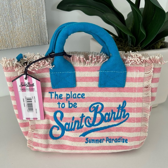 MC2 Saint Barth | Bags | Mc2 Saint Barth Mini Vanity Striped Pink And ...